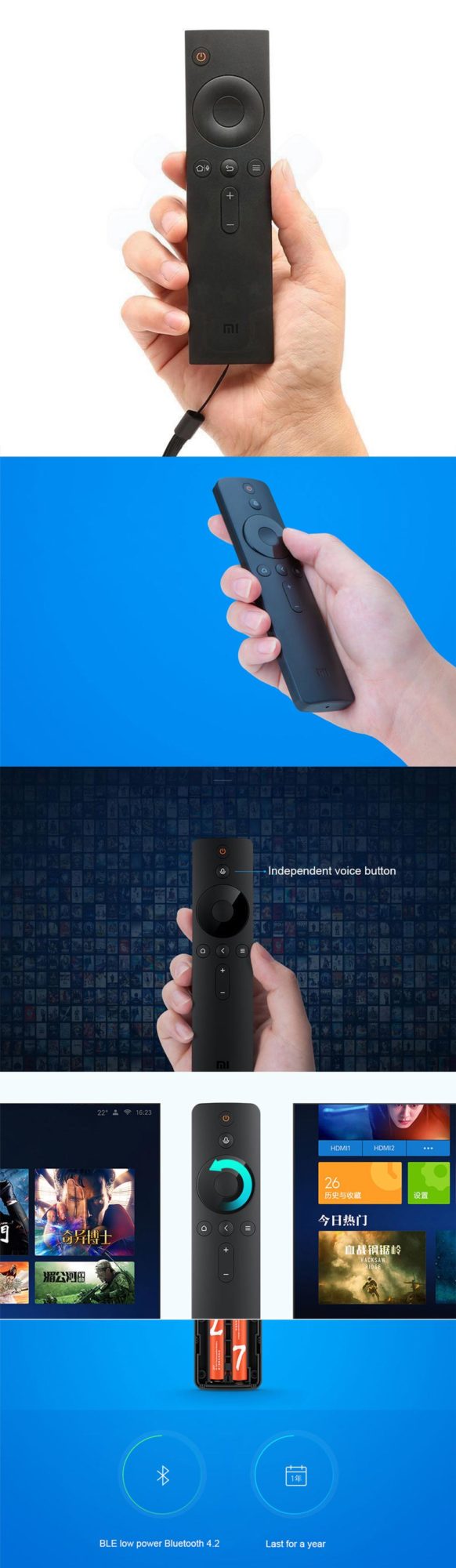 Xiaomi Mi TV Bluetooth Remote Control With Body Touch Voice Control ...
