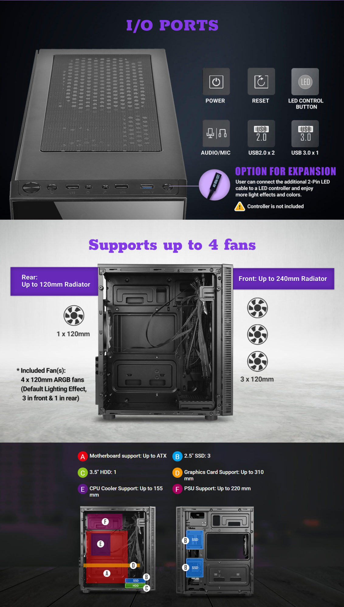 Antec NX210 Mid Tower Gaming Case - Penguin.com.bd