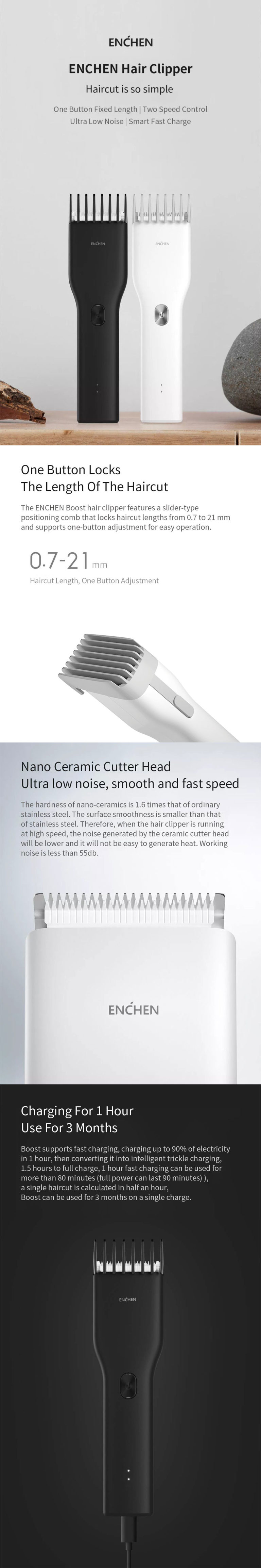 Xiaomi ENCHEN Boost USB Electric Hair Trimmer - Penguin.com.bd