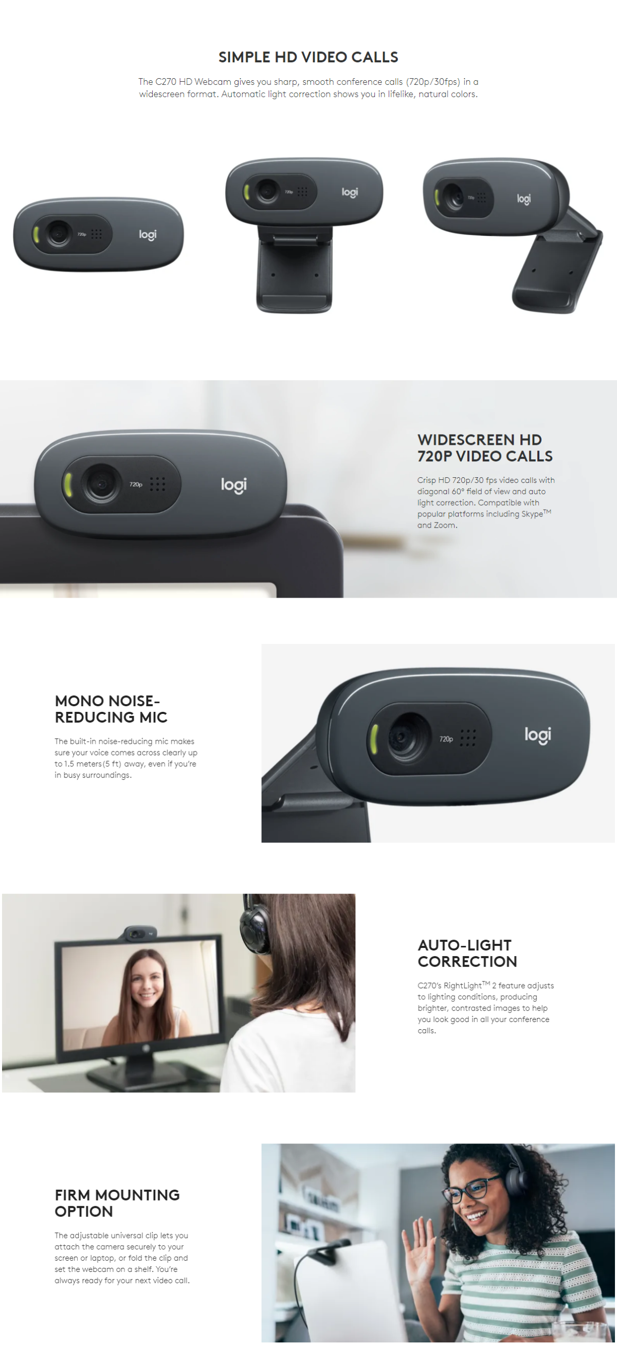 Logitech C270 HD Webcam - Penguin.com.bd