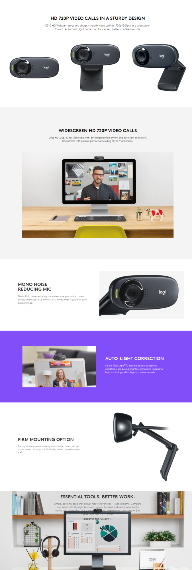 Logitech C310 HD Webcam - Penguin.com.bd