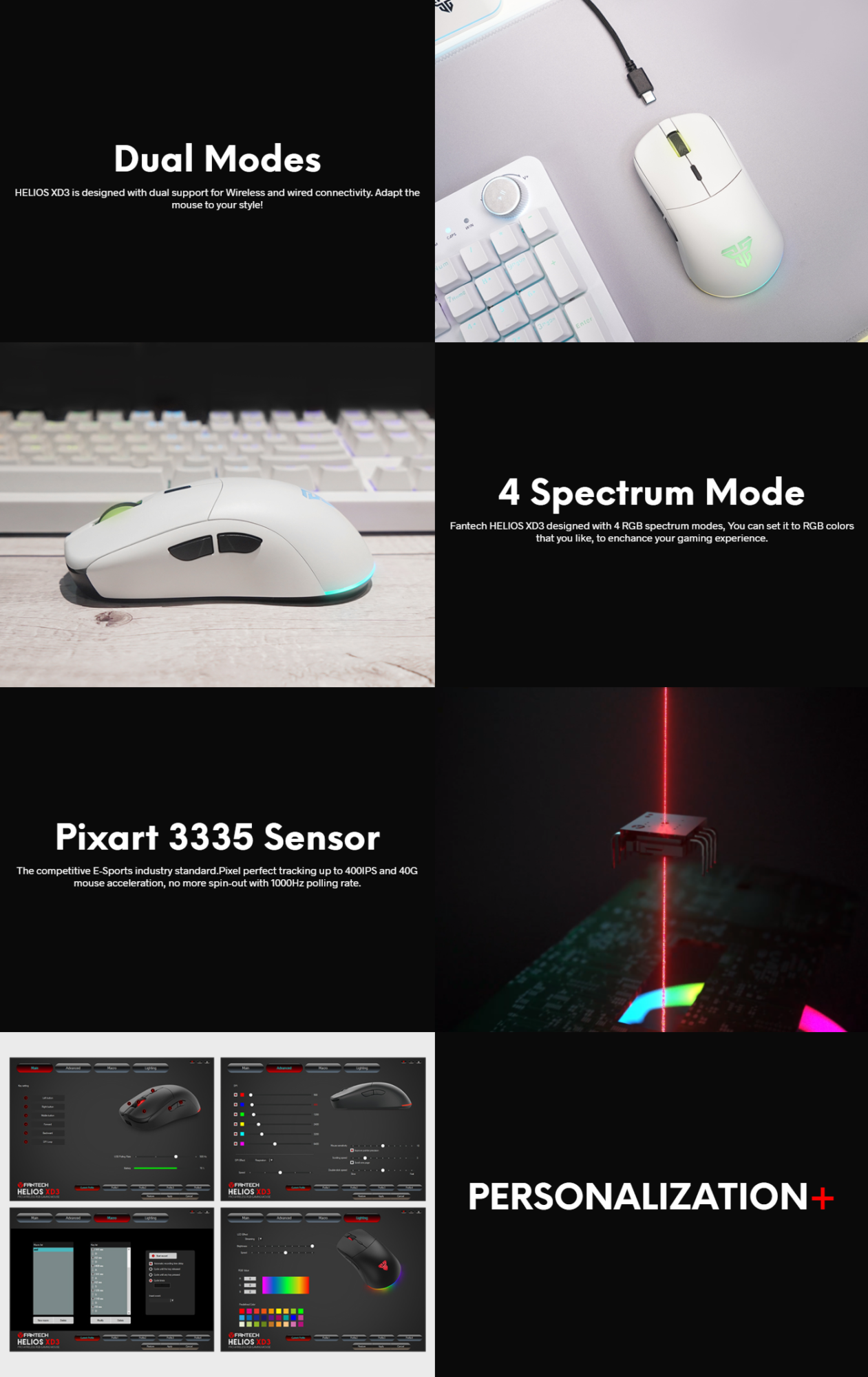 Fantech Helios XD3 Space Edition RGB Wireless Gaming Mouse - Penguin.com.bd