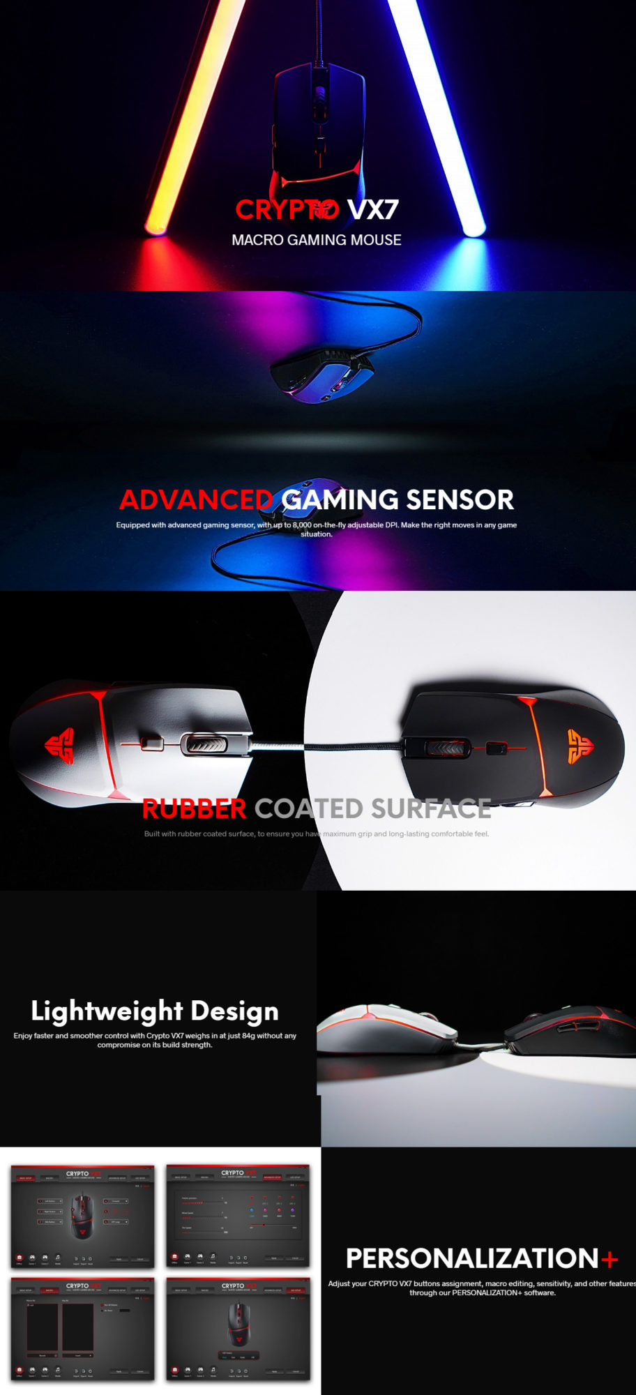 Fantech VX7 Crypto RGB Wired Gaming Mouse - Penguin.com.bd