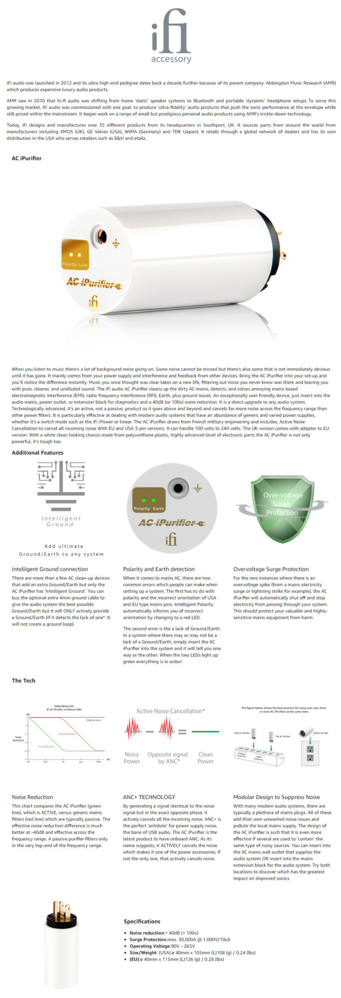 iFi AC iPurifier Active Noise Filter - Penguin.com.bd