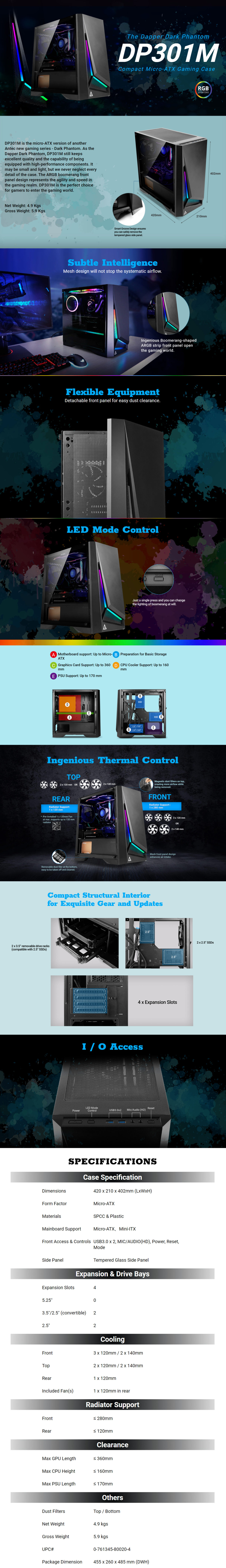 Antec DP301M Compact Micro-ATX Gaming Case - Penguin.com.bd