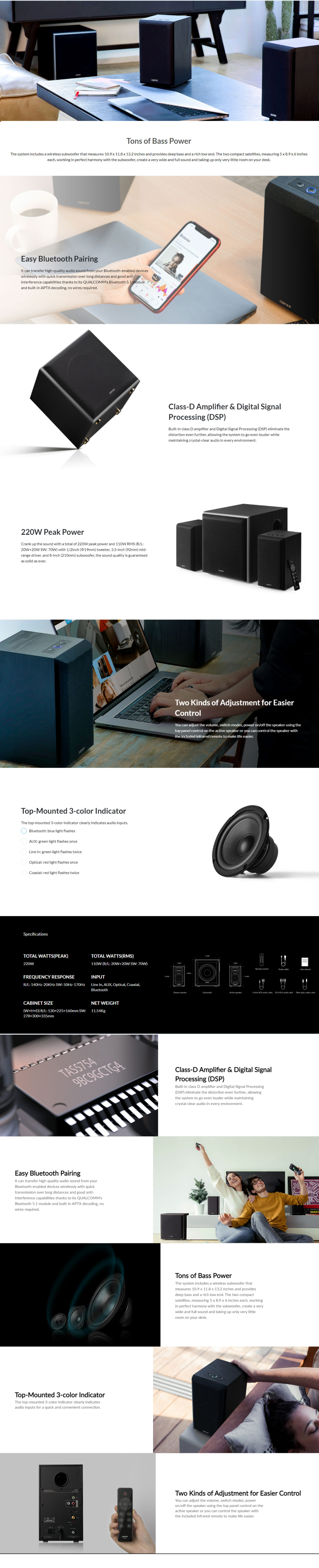 Edifier M601DB Multimedia Speaker System - Penguin.com.bd