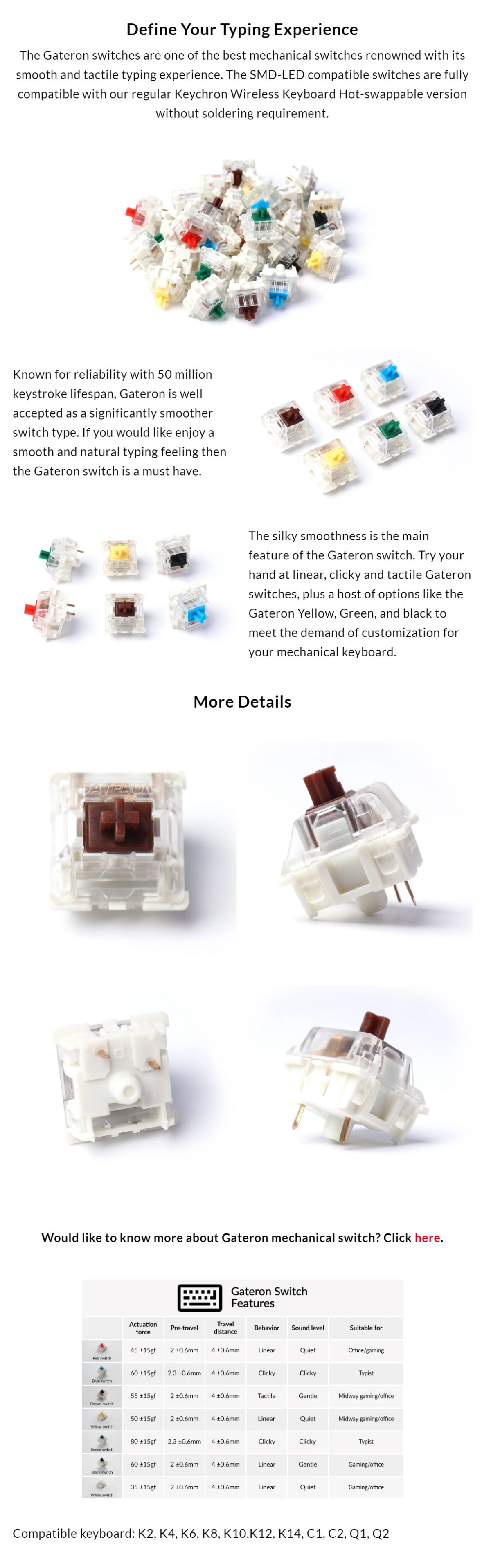 Keychron Gateron Brown 12Pc Switch Set - Penguin.com.bd