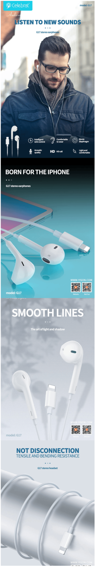 Yison Celebrat G17 In-Ear Lighting Earphone - Penguin.com.bd