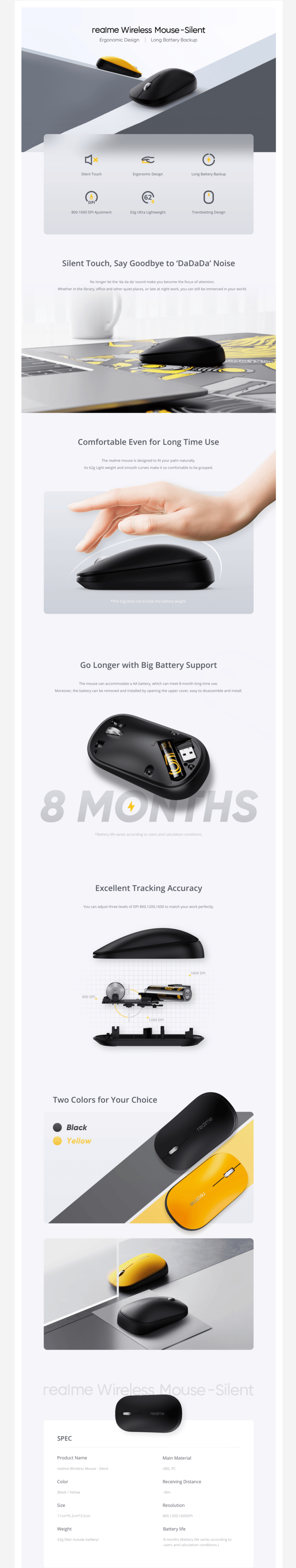Realme Wireless Mouse Silent ( Black) - Penguin.com.bd