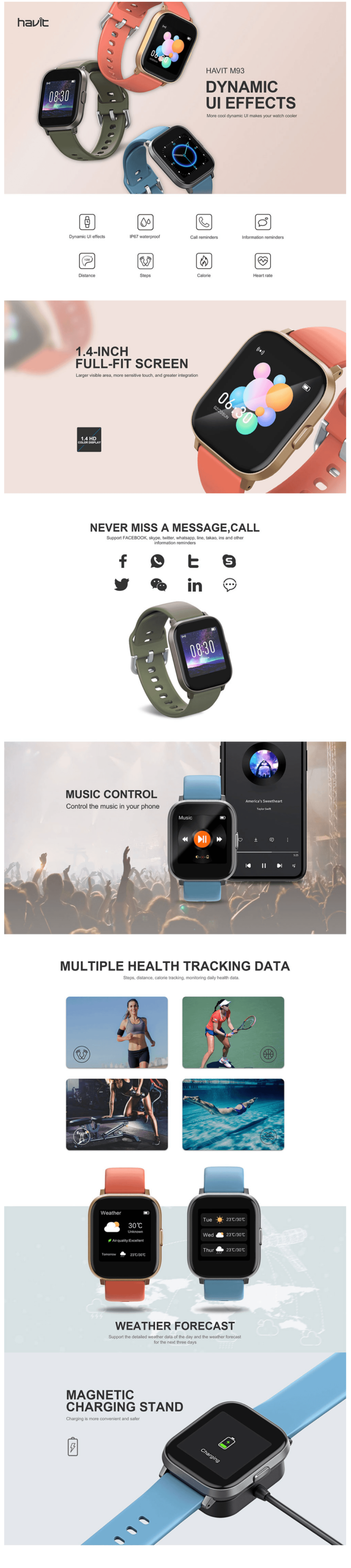 Havit M93 Smart Watch - Penguin.com.bd