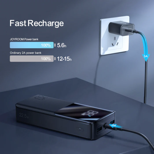 Joyroom JR-QP192 20000mah 22.5W Fast Charging Digital Display Power Bank - Penguin.com.bd
