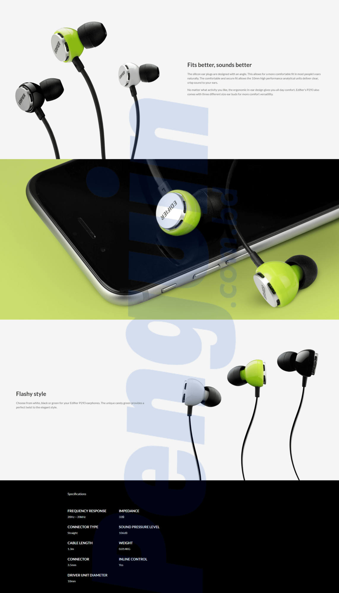Edifier P293 In Ear Earphone - Black - Penguin.com.bd