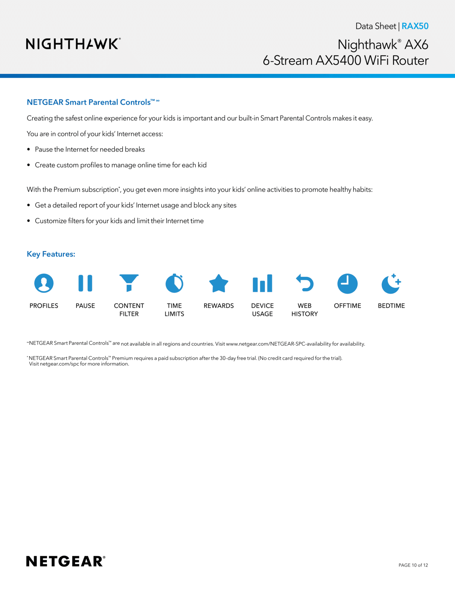 NETGEAR RAX50 Nighthawk AX6 6-Stream AX5400 WiFi 6 Router - Penguin.com.bd