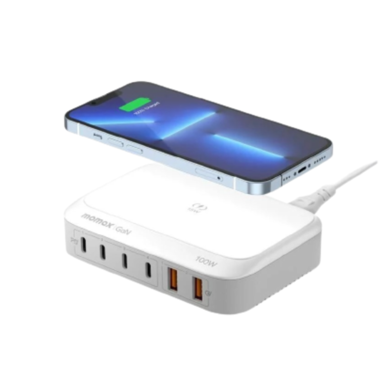 Momax Q.PLUG BOX 100W 6-Port GaN with Wireless Charging (UM28 ...