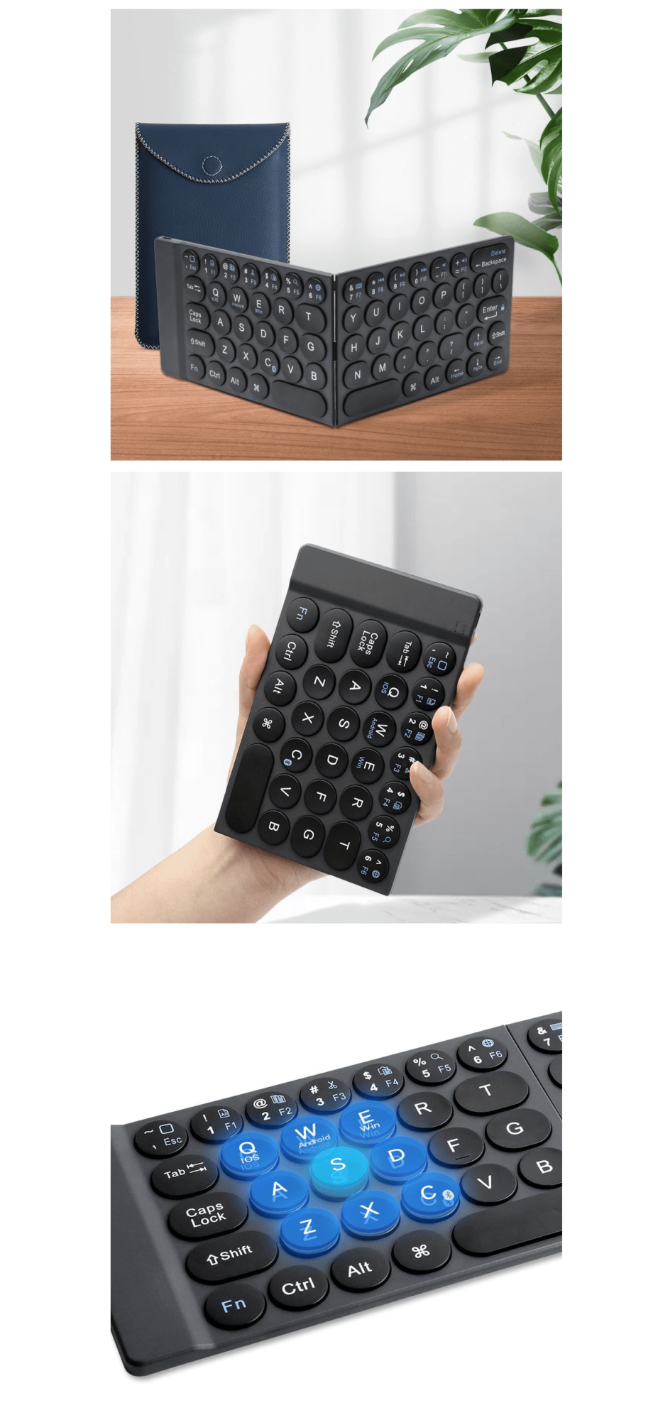 WIWU Magic Folding Bluetooth Keyboard Black - Penguin.com.bd