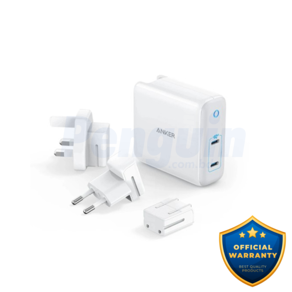 Anker PowerPort Atom III Duo 60W- White (A2629H21) - Penguin.com.bd
