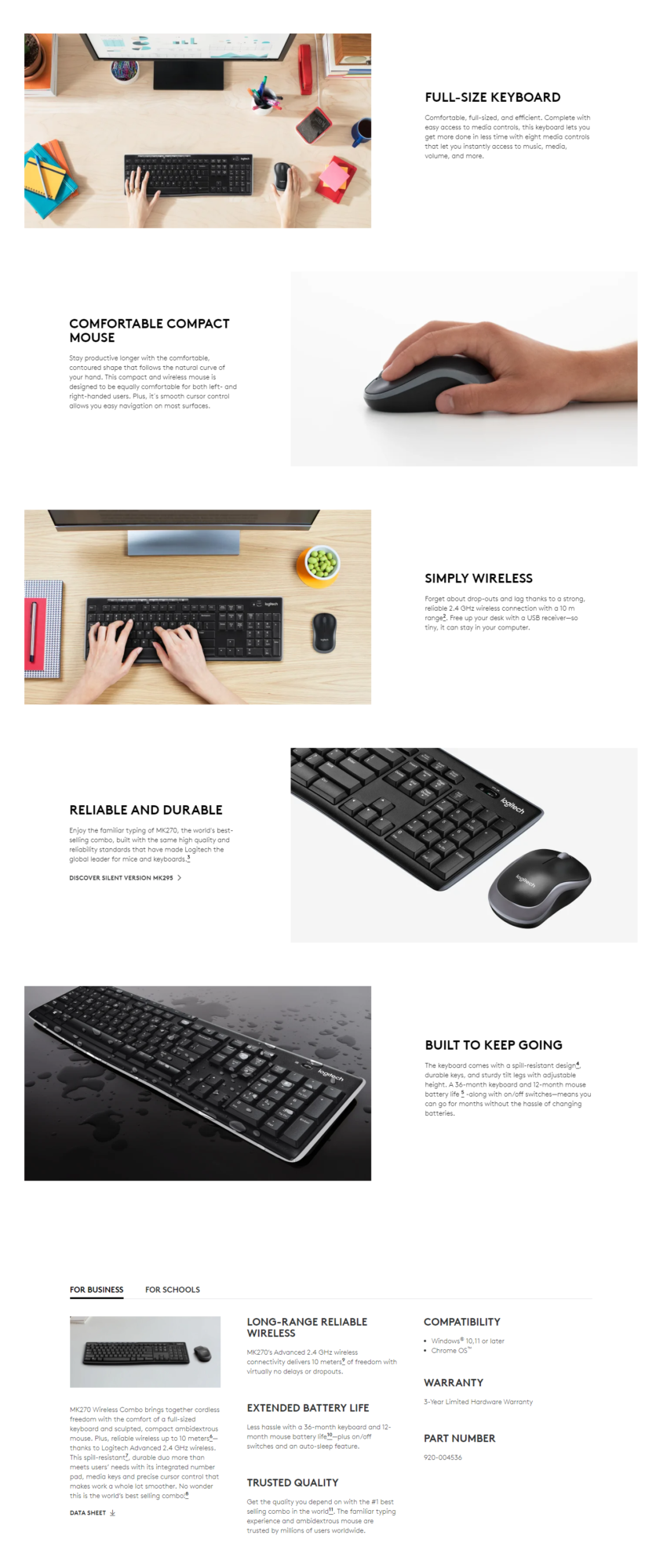 Logitech Mk270 Wireless Black Keyboard And Mouse Combo Bd