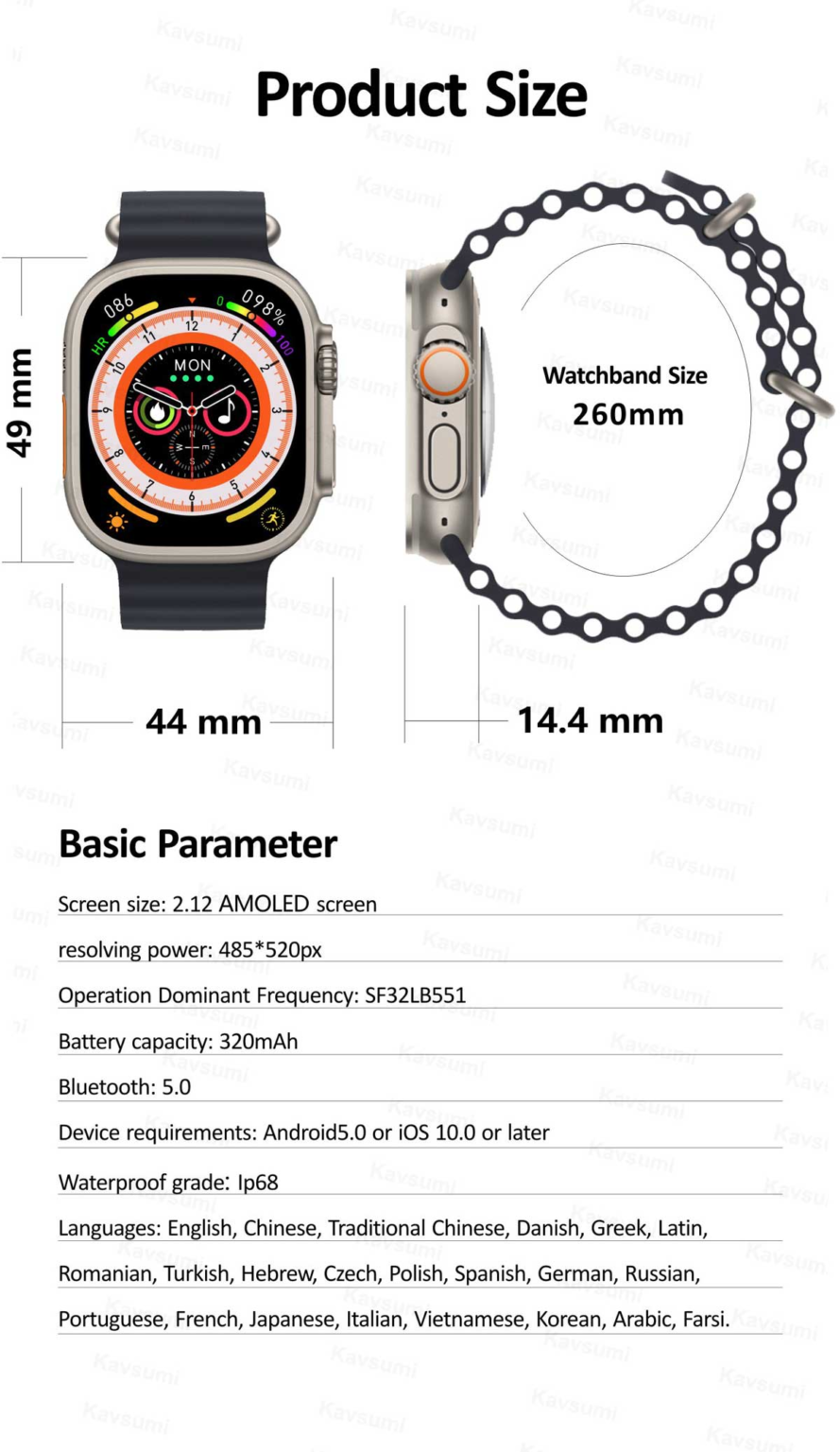 HK8 Pro Max AMOLED Bluetooth Calling Smart Watch - Penguin.com.bd