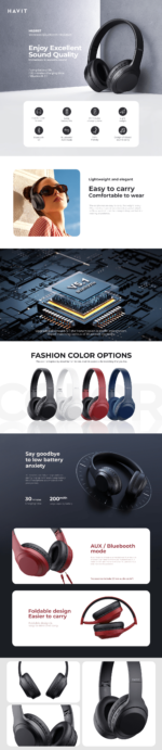 Havit H628BT Bluetooth Headphones - Penguin.com.bd