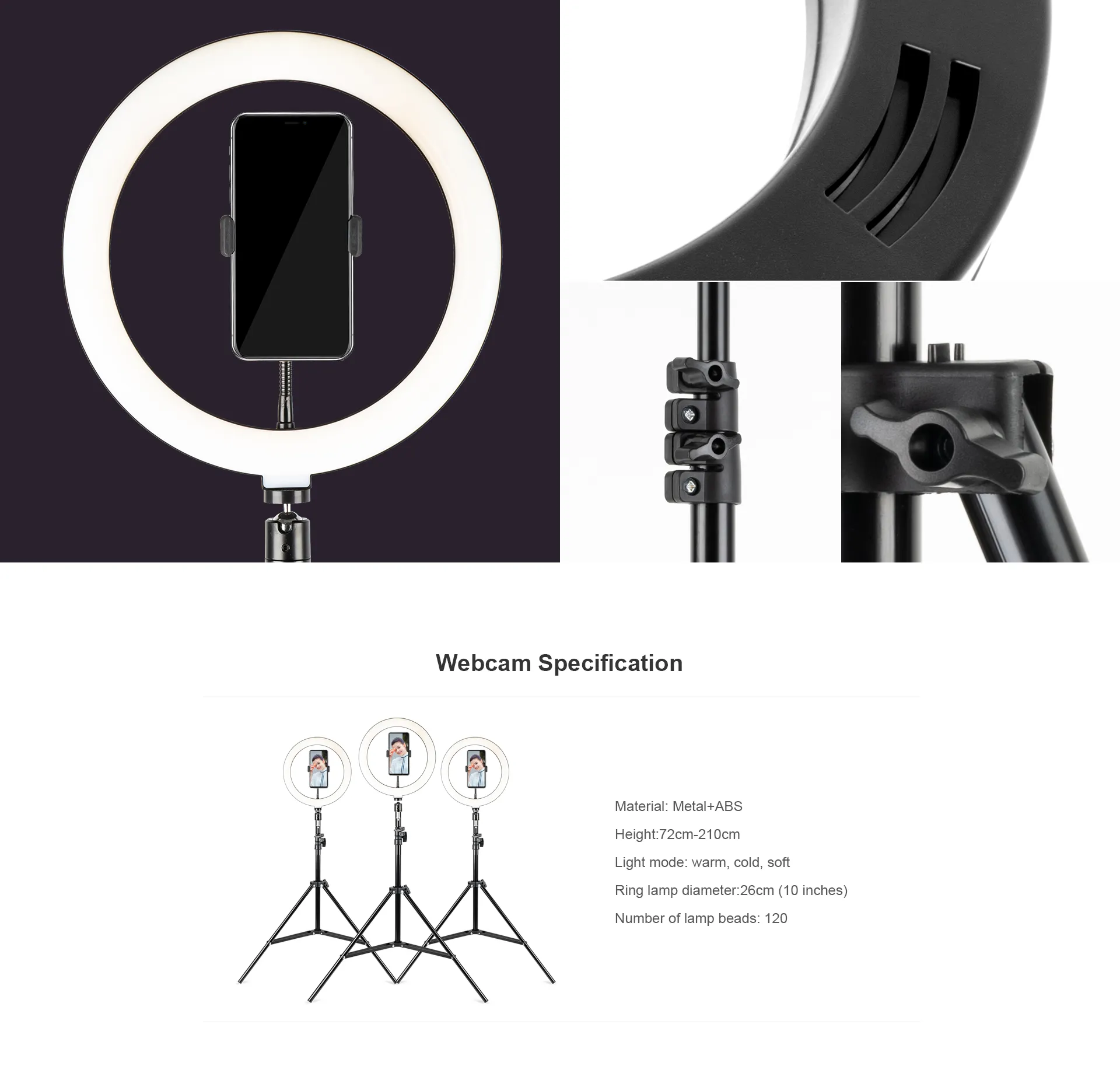HAVIT ST7012-PRO Tripod With 10-Inch Ring Light - Penguin.com.bd