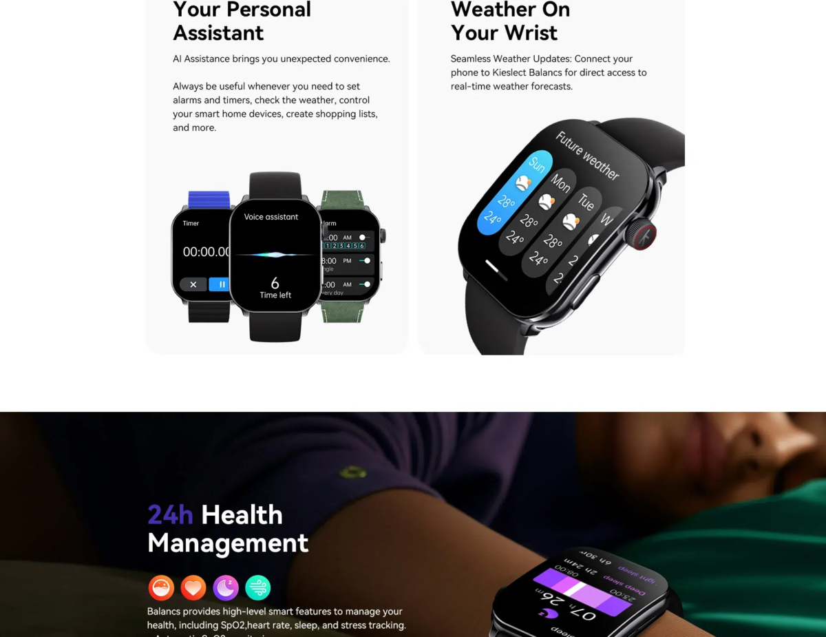Kieslect Balancs AMOLED Calling Smart Watch - Penguin.com.bd