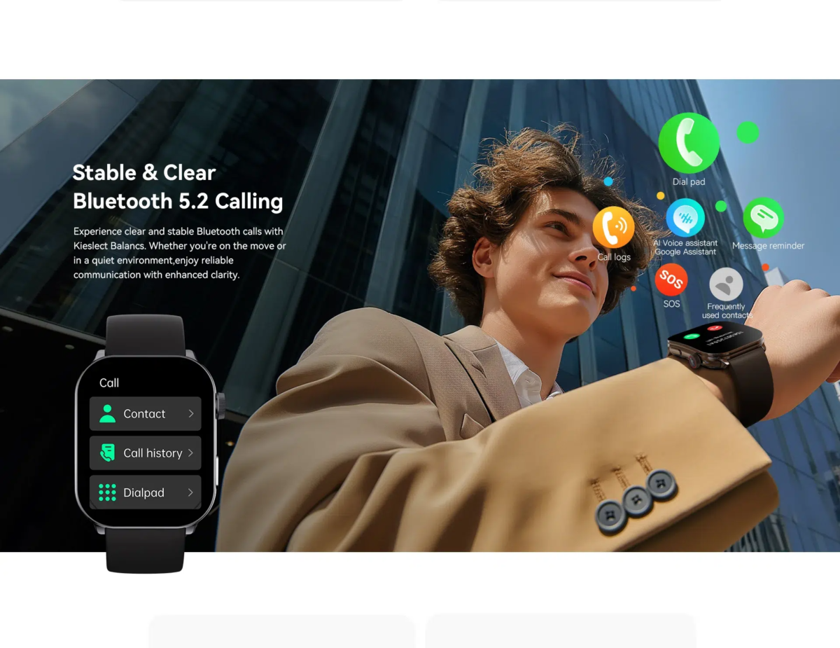 Kieslect Balancs AMOLED Calling Smart Watch - Penguin.com.bd