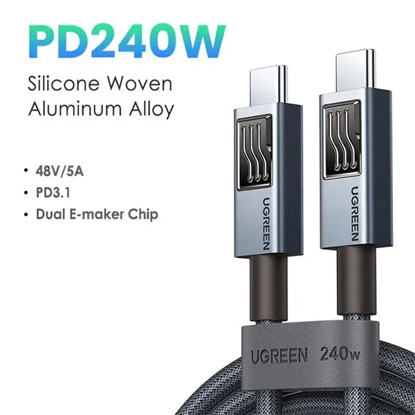 UGREEN US559 240W USB-C to USB-C Cable 1.5M (15367) - Penguin.com.bd